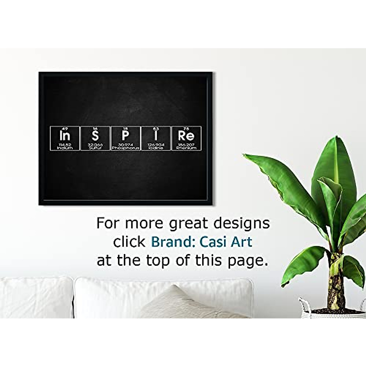 Inspire Periodic Table of Elements Print, 14"x11" Unframed Inspirational Science Poster, Chemistry Art Ideal for Science Lab, Classroom or Home Decor