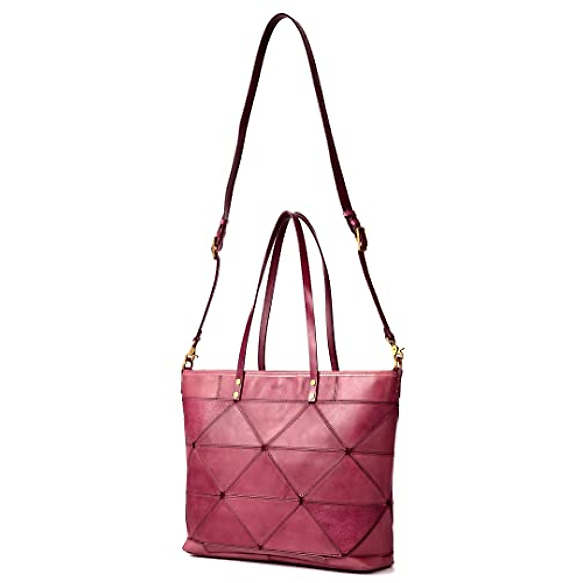 OLD TREND Genuine Leather Prism Tote Bag (Lilac)