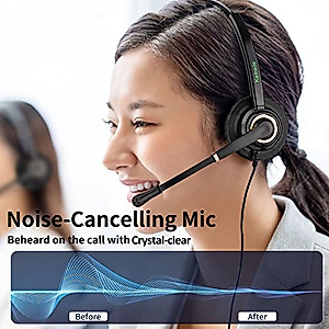 N/X Telephone Headset with Noise Cancelling Mic Compatible with Cisco IP Phones 7931 7940 7941 7942 7945 7960 7961 7962 7965 7970 7975 and More