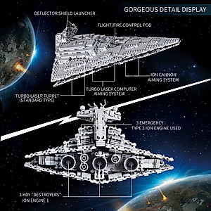 Addshiny MOC Starship UCS Imperial Star Destroyer City The Empire Over Jedha City Building Kits,Star Plan UCS Collectible Set 21007 for Adults(5162 PCS)