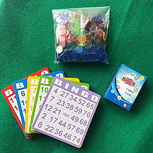 Yuanhe Bingo Cards Game Set - Includes 50 Bingo Cards,500 Colorful Transparent Bingo Chips and Deck of Calling Cards, Great for Adults Kids Family Game Nights, School Classroom Activity, Bingo Parites