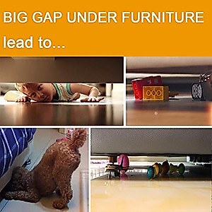 QIYIHOME Under Bed Blocker, Gap Bumper for Under Bed, Stop Things Going Under Bed or Sofa Couch, Toys Blocker for Pets Easy to Install,7" Height 90" Length, fits Cal King Size Bed, Black