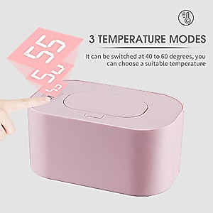 USB Baby Wipe Warmer, Baby Wet Wipes Dispenser, 3 Temperature Modes, Evenly Overall Heating, Silence, Large Capacity Portable Diaper Wipe Warmer for Home Car Travel