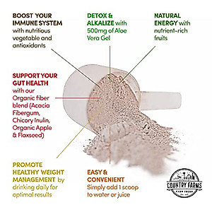 Country Farms Super Cleanse, Super Juice Cleanse, Supports Healthy Digestive System, 34 Fruits and Vegetables with Aloe, Promotes Natural Detoxification, Drink Powder, 14 Servings, 9.88 Ounce