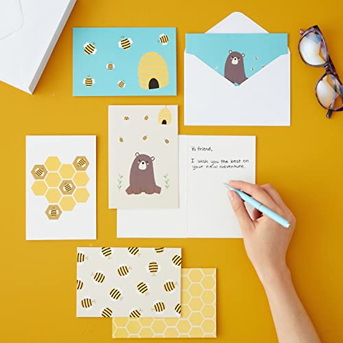 48 Pack Honey Bee Thank You Cards with Envelopes, All Occasion Assorted Blank Note Cards (6 Cute Designs, 4x6 In)