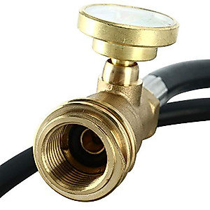 Toolshouse 12 FT Propane Extension Hose with Gauge -Leak Detector Replacement for Gas Grill, Heater and All Other Propane Appliances (QCC)