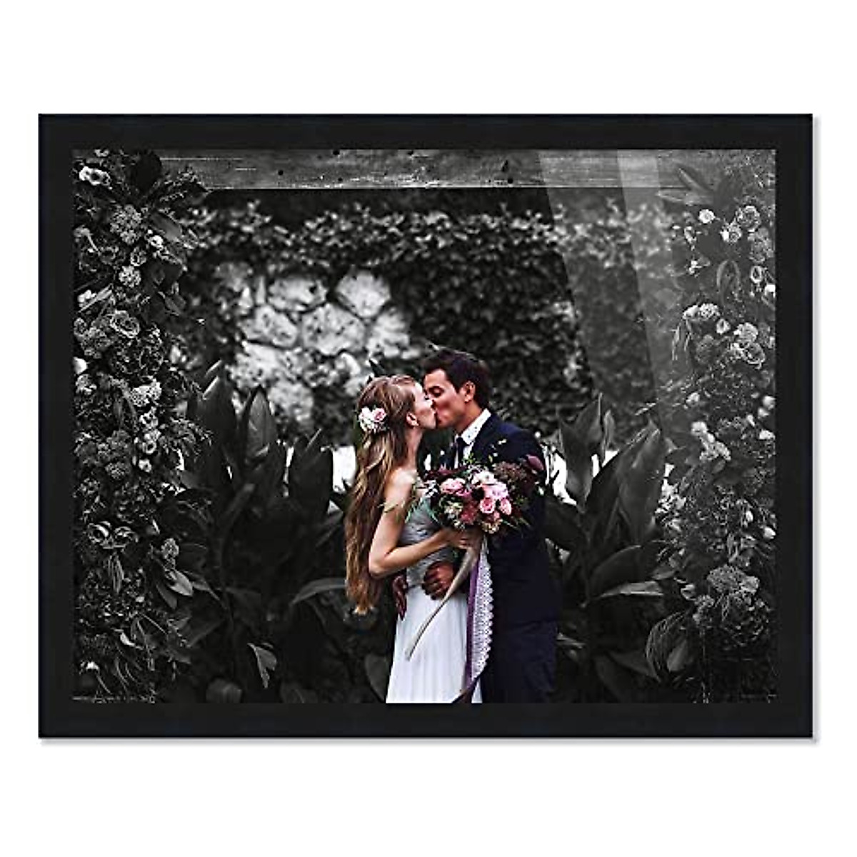 5.5x8.5 Frame Black Picture Frame - Modern Photo Frame Includes UV Acrylic Shatter Guard Front, Acid Free Foam Backing Board, Hanging Hardware Wood Certificate Frame Wall Frames for Family Photos
