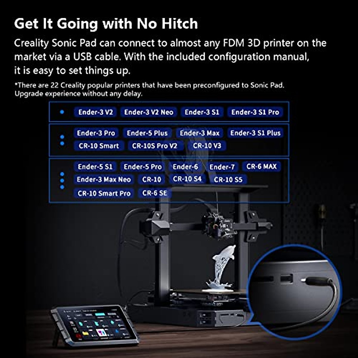 Creality Sonic Pad 7 Inch Touch Screen 3D Printer Smart Pad Based on Klipper Firmware Higher Printing Speed Support Keyboard Control time-Lapse Shoot Al Detection for Ender-3 S1 Pro/CR-10 Smart etc