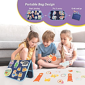 CHEFAN Felt Board for Toddlers, 4 Set Nursery Rhymes Felt Pieces, Precut Flannel Figures, Humpty Dumpty,Hey Diddle Diddle,Hickory Dickory Dock,Baa Baa Black Sheep