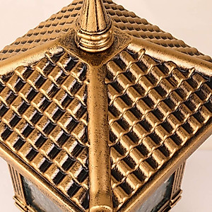 MODEBHD Outdoor IP55 Waterproof Post Lantern European Retro Glass Landscape Column Lights Die-cast Aluminum Metal Pillar Light E27 Decor Fence Garden Street Lawn Lamp Pedestal Pillar Lights