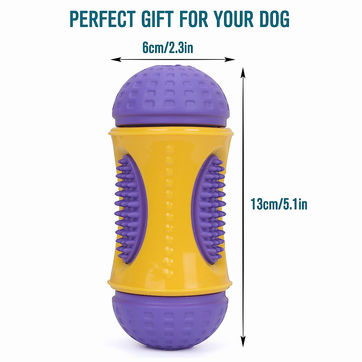 WWW Dog Chew Toys for Aggressive Chewers, Puppy Teething Chew Toy Tough Dog Toys with Natural Rubber for Small Medium Large Breeds, Teeth Cleaning and Gum Massage for Small Medium Large Dog,Purple