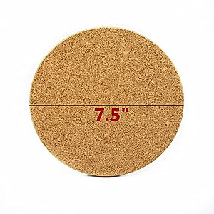 Fannuoncc 7.5" Cork Trivet for Kitchen Hot Plate Coaster Pads, High Heat Pot, Heat Food Rack, Natural Plants Heat Resistant Cork Placemat (6 Pack)