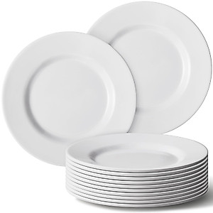 Hushee 12 Pack 24 Pack White Dessert Plates/Salad Dishes Set, Small Dinner Plates for Snacks, Dishes, Round Serving Dishes (7 Inch)