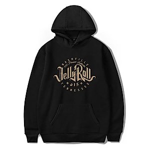 WYLINGER Jelly Roll Merch Hoodie After Hours Tour 2023 Sweatshirt Women Men Long Sleeve Pullover Streetwear (black,Medium)