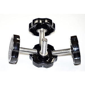 5/16-18 x 1" Thumb Screw Thumbscrew Thumb Screws Stainless Steel Standard Coarse Threads Clamping Rosette Knobs Black - Made in The USA (4)