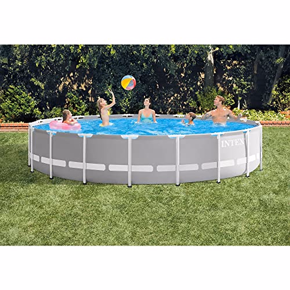INTEX 26755EH 20 Feet x 52 Inch Prism Premium Frame Above Ground Pool | Cartridge Filter Pump, Ladder, Ground Cloth and Pool Cover Included