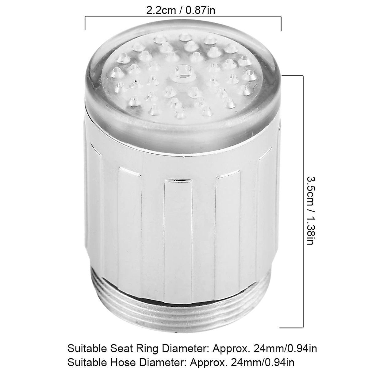 LED Light Faucet, Color Changing LED Light Water Faucet Temperature Sensing Light Water Tap Gradient LED Water Faucet for Kitchen Bathroom