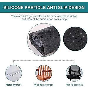 2 Pcs Small Armrest Pads Covers - Widened Velcro Straps Comfortable and Protective for Toilet Handle, Office Chairs, and Armrest Chairs Comfort Padding Pressure (Size：S)