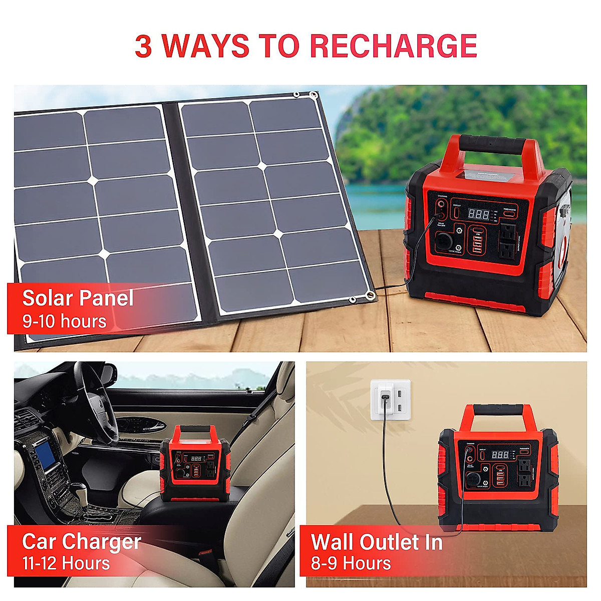 Portable Power Station, 2000Amps Car Battery Jump Starter Battery Pack with 400W Inverter Dual AC/DC/USB Output