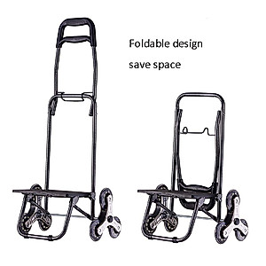 SH-gwtc Shopping Trolley,Foldable Shopping Cart 2 Wheels Climbing Trolly/Waterproof Shopping Bag/Collapsible Push Pull Carts (Color : A)