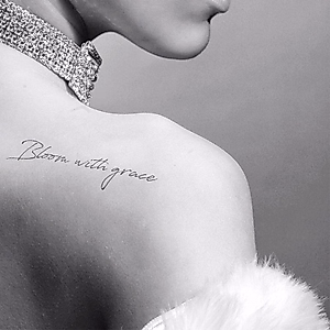 Everjoy Realistic Temporary Tattoos - 20 Individual Line Pcs, Waterproof Inspirational Words for Adult, Women (Words) Black