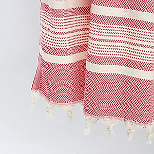 100% Cotton Peshtemals Turkish Towel with Canvas Bag (Watermelon)