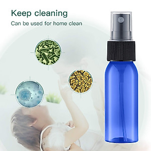 LISAPACK 1oz Small Plastic Blue Spray Bottle (12 Pack) Empty Mini Fine Mist Travel Size Atomizer, Tiny Sprayer for Little Perfume, Water, Cologne, Alcohol, Samples (Cobalt Blue, 30ml)