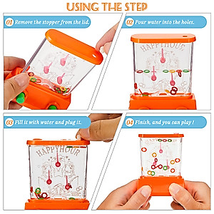 Lewtemi 32 Pcs Handheld Water Game Arcade Water Ring Mini Basketball Flower Toss Rings Handheld Fish Water Game 90s Toys Mini Retro Pastime for Party Travel Stocking Without Water (Classic Style)