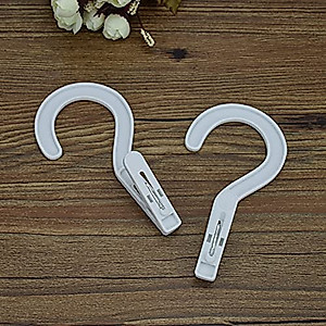 Laundry Hooks Boot Hangers Plastic Clothes Pins Hanger Clips for Bathroom Travel Portable White (12Pcs)