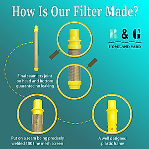 5 PCS-Titan/Wagner/Spraytech Airless Spray Gun Filter Replacement - Push On (Yellow, 100 Mesh) 581-062 581062 0089959 0089324 0154675