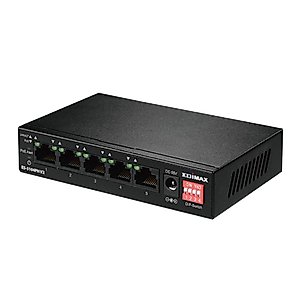 Edimax 5 Port Fast Ethernet Switch with 4 PoE+ Ports, ES-5104PH (with 4 PoE+ Ports)