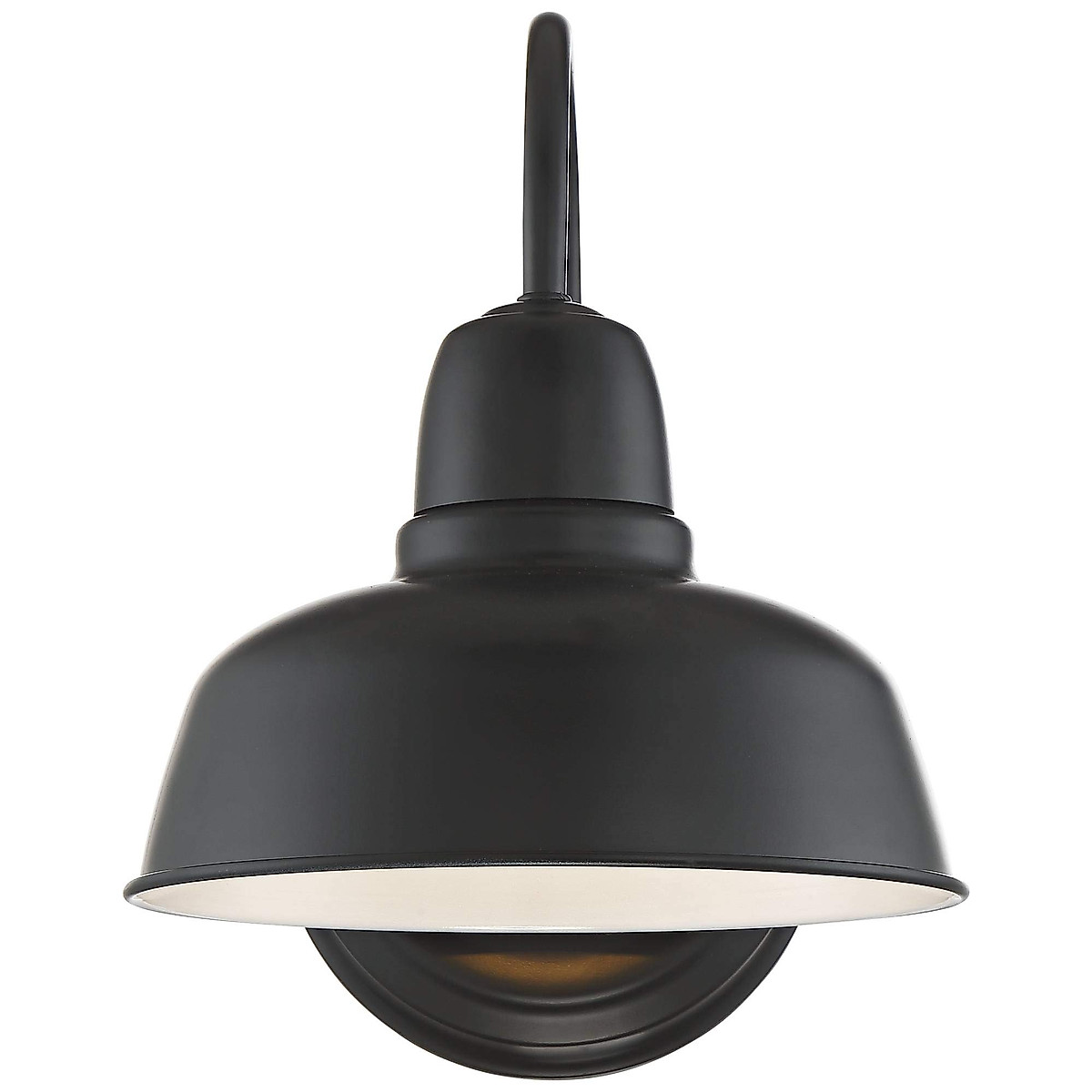 John Timberland Urban Barn Rustic Industrial Farmhouse Outdoor Wall Light Fixtures Set of 2 Black Gooseneck Arm 11 1/4" for Exterior Deck House Porch Patio Outside Garage Front Door Garden