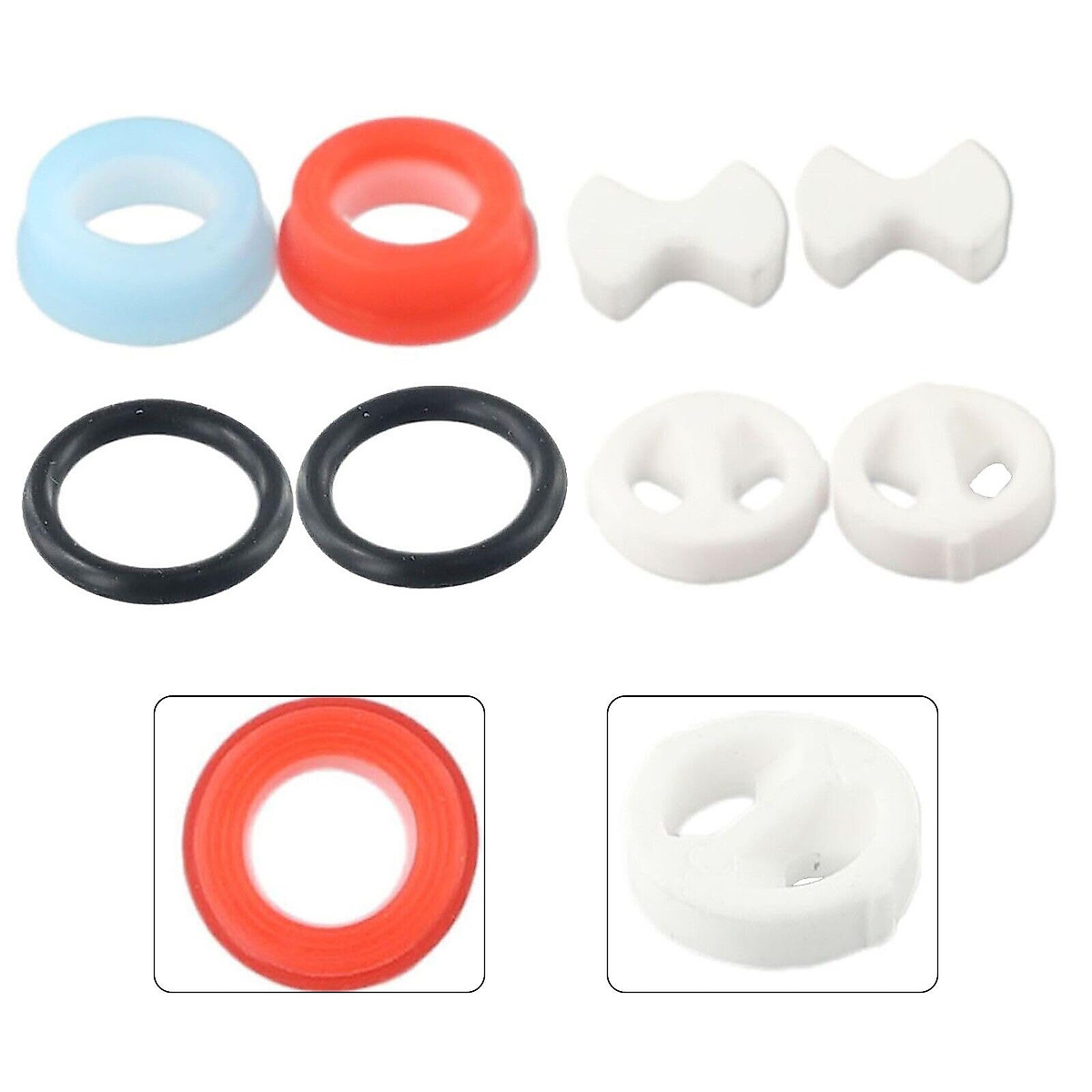 8 Pcs Pleochroic Faucet Washers Ceramic Disc Cartridges Silicon Washer Insert Turn Replacement for Valve Tap Faucet Parts