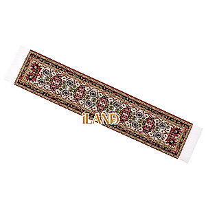 iLAND Miniature Dollhouse Accessories of Woven Dollhouse Rug 9.4” x 5.7” 9.2" x 1.8" for Dollhouse Furniture on 1/12 Scale and Dolls 3” - 12” (2pcs Spring)