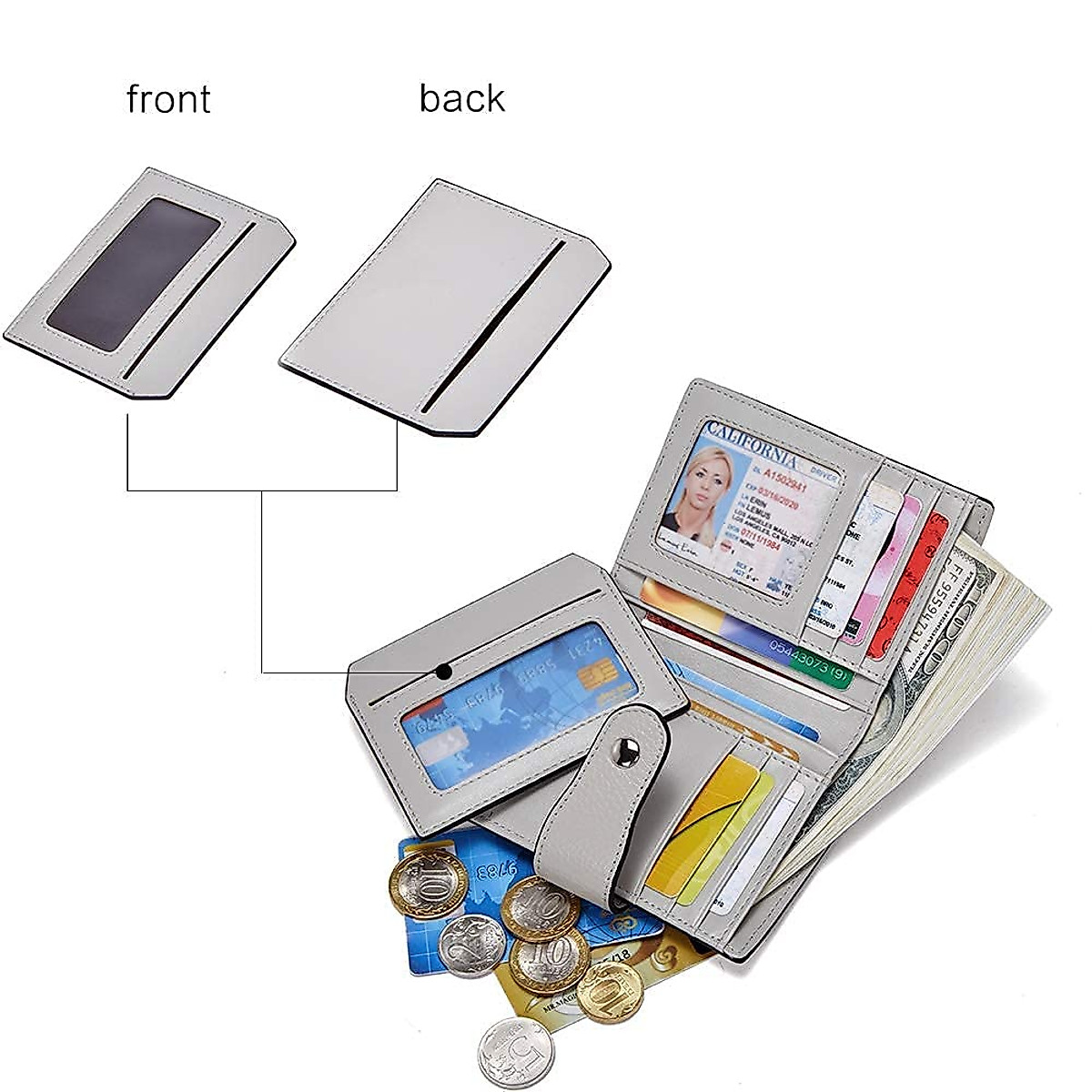 BOSTANTEN Women Leather Handbag Designer Satchel Shoulder Tote Bags Bundle with Women Leather Wallet RFID Blocking Small Bifold Wallet with ID Window