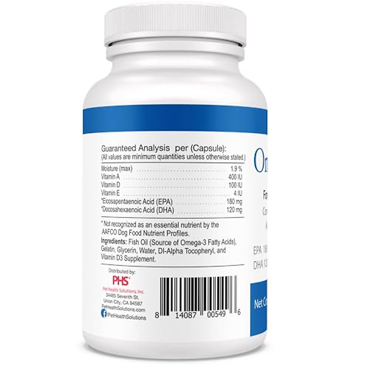 Omega-Caps For Medium Dog Breeds - Omega 3, Vitamins, Minerals, Antioxidants - Support Immune System, Joints, Heart, and Brain - 60 Softgel Capsules