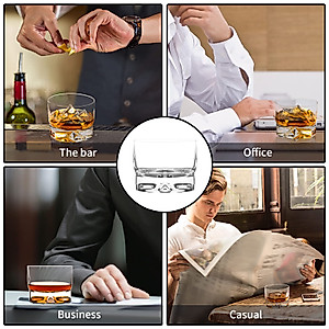 Whiskey Glasses-Drinking Glasses with Unique Cross-Shaped Bottom,Old Fashioned Rocks Glass Tumbler for Scotch, Cocktail,Home Bar Whiskey Gifts for Men,Whiskey Glass Set of 2