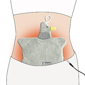 CRIMMY Heating Pad for Period Menstrual Cramps Pain Relife, Cute Small Portable Heat Pads for Travel, Mini Stuffed Animal USB Electric Hot Pack for Back Neck Eyes Hands … (Grey Duck)