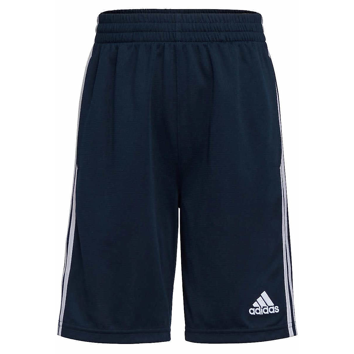 adidas Youth 2-Pack 3 Stripes Short (Large 14/16, Navy/White & Black/Bright Blue)