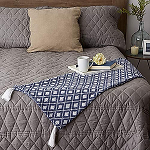 DII French Blue Diamond Lattice Throw, 50x60