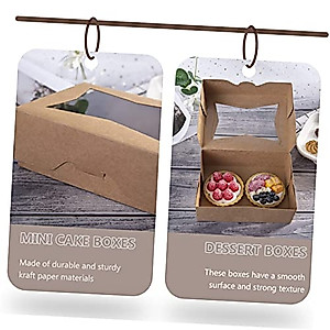 SOLUSTRE 3pcs Boxes Packing Box Mini Paper Cups Mini Cake Boxes Snack Box Container Kraft Paper Treat Box Muffin Boxes Paper Take Out Box Shipping Boxes Bakery Take Out Containers Pie Boxes