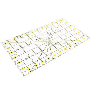 AUTOTOOLHOME Quilting Ruler Acrylic Quilters' Ruler for Easy Precision Cutting Fabric Paper, 6.5" x 12" for Quilting, Sewing & Crafts Template