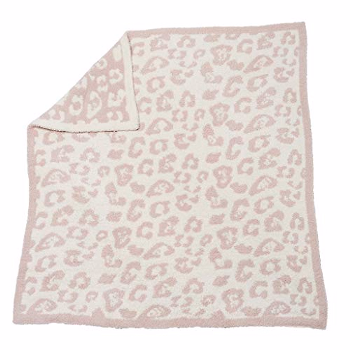 Barefoot Dreams CozyChic in The Wild Baby Blanket, Dusty Rose/Cream