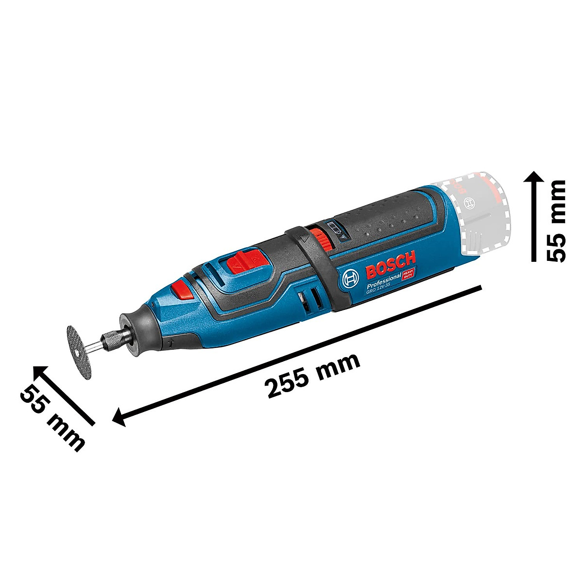Bosch Professional 06019C5000 GRO 10.8 V Rotary Tool Bare Unit - Blue