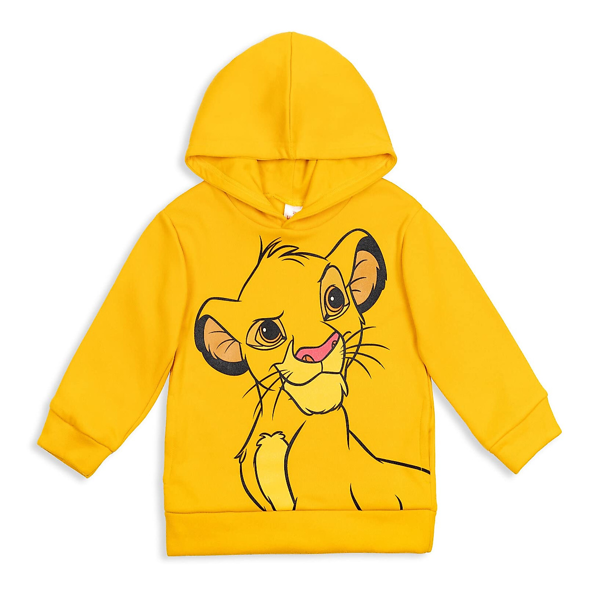 Disney Lion King Simba Infant Baby Boys Fleece Pullover Hoodie and Pants Outfit Set Yellow/Black 18 Months