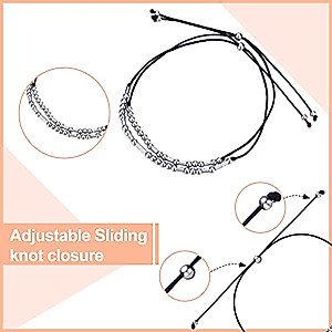 Batiyeer 6 Pieces Inspirational Morse Code Bracelet Adjustable Silver Bracelets for Women Encouragement Gifts Teacher Sister Mom Teenager Daughter Birthday Christmas Graduation