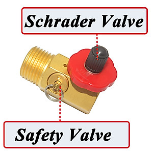 Qolekog Air Tank Manifold with Shut Off Valve Relief Valve Fill Port 1/2"NPT Tank, 1/4"NPT Hose, 1/8"NPT Gauge For Air Compressor Portable Carry Tank (1Pcs)