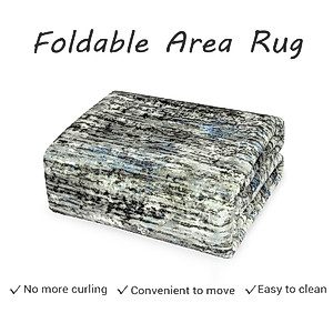 GarveeHome 9x12 Area Rug Modern Abstract Large Area Rug Machine Washable Rug for Living Room, Non-Slip Stain Resistant Accent Rug Contemporary Aesthetic Floor Cover Carpet for Bedroom, Blue/Grey