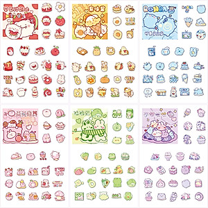 652 Pieces Korean Cute Kawaii Washi Cartoon Stickers Cartoon Little Girls Stickers Set Lovely Kid Sticker Small Size Scrapbook Decal Photo Planner Dairy Sticker for Notebook DIY(Cute Style)
