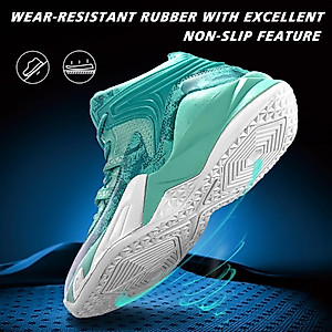 CJSPORX Men Women Basketball Shoes Breathable Non Slip Outdoor Fashion Sneakers Blue-3 Size 7